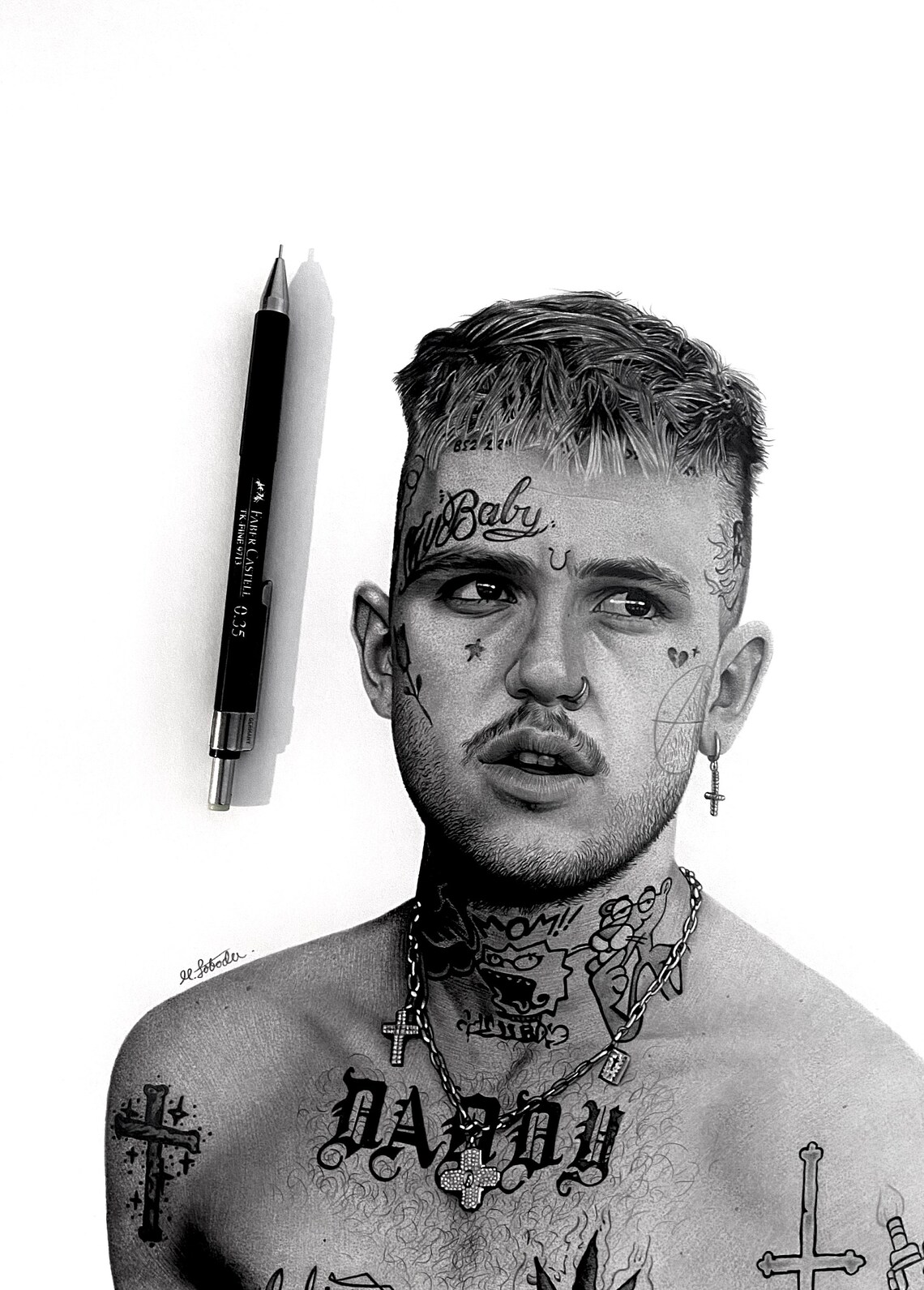 Lil Peep II Drawing Giclée Print - Etsy