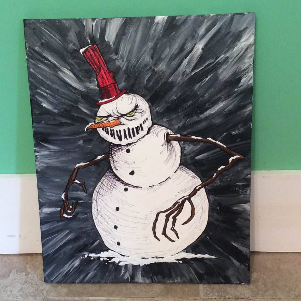 Evil Snowman Drawing
