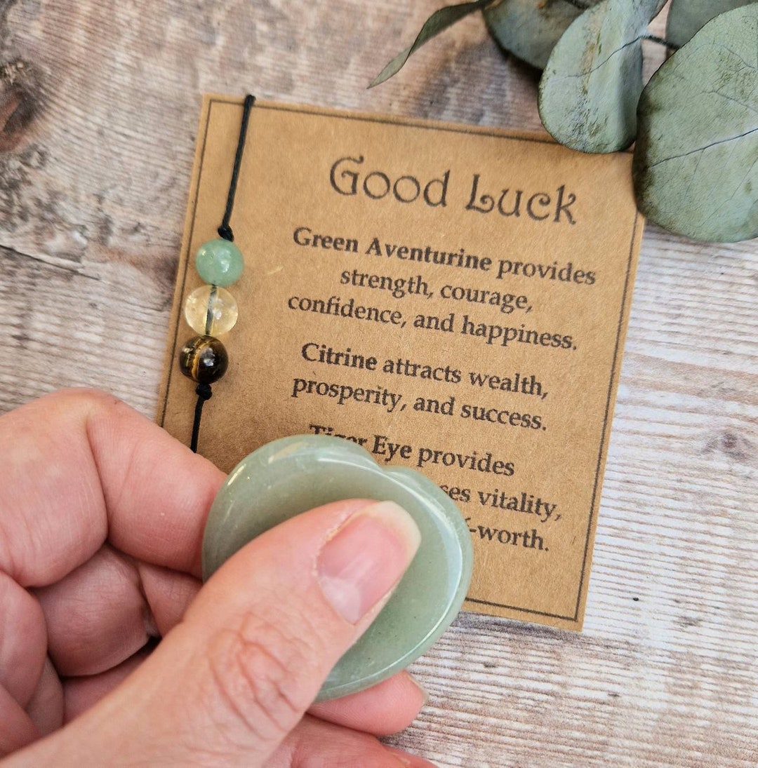 Crystal Bracelet and Thumb Stone for Good Luck. Good Luck Gift Set ...