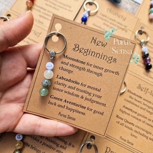 PERSONALISED Crystal Keyring. Custom Crystal Keyring. Healing Crystals ...