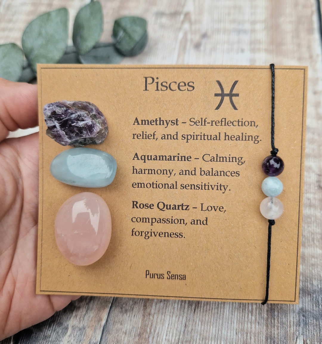 PISCES Crystal Set. Pisces Gift. Crystal Gift for Pisces. Zodiac ...