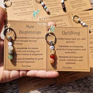 PERSONALISED Crystal Keyring. Custom Crystal Keyring. Healing Crystals ...