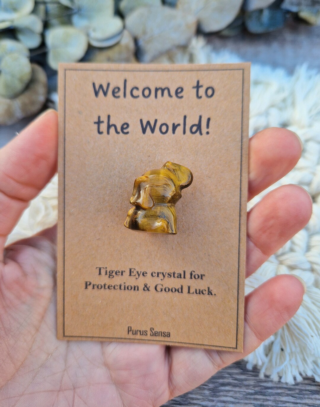 Tiger Eye Elephant: New Baby Gift, Protection, Good Luck - Etsy