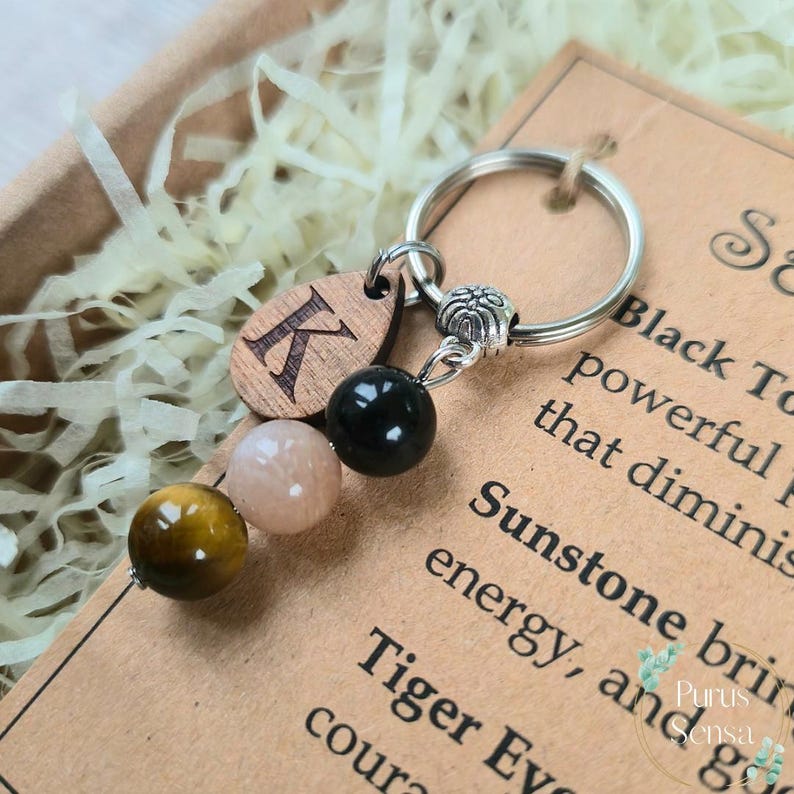 PERSONALISED Safe Travels Crystal Keyring. Crystals for Travel. Good ...