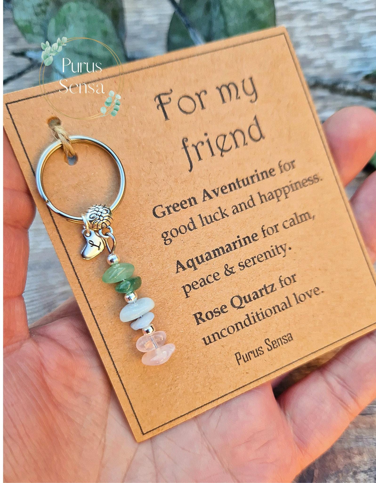 Friendship Crystal Keyring. Friendship Crystal Gift. Personalised ...