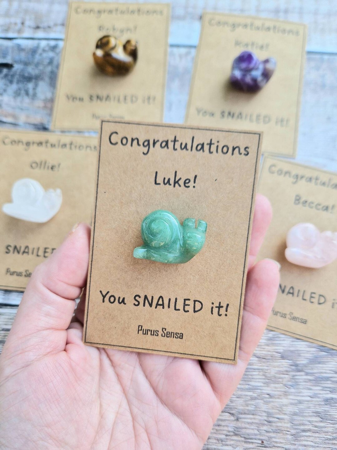 Crystal Snail Congratulations Gift, New Job, Exams, Personalized ...