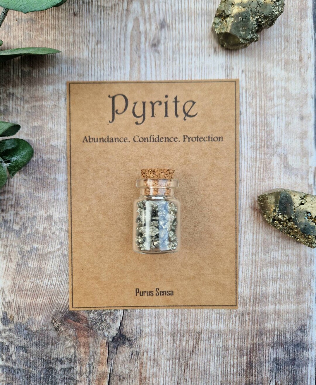 Pyrite Wish Bottle. Crystal Gift. Pyrite Gift. Crystal for Abundance ...