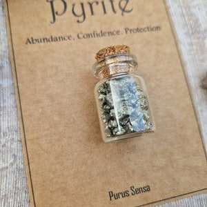 Pyrite Wish Bottle. Crystal Gift. Pyrite Gift. Crystal for Abundance ...