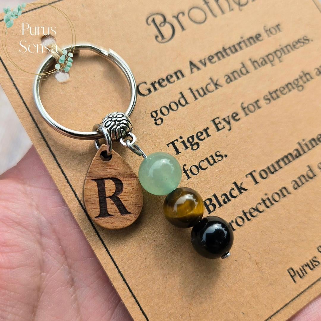 Crystal Keyring Gift for BROTHER. Crystals for Him. Good Luck ...