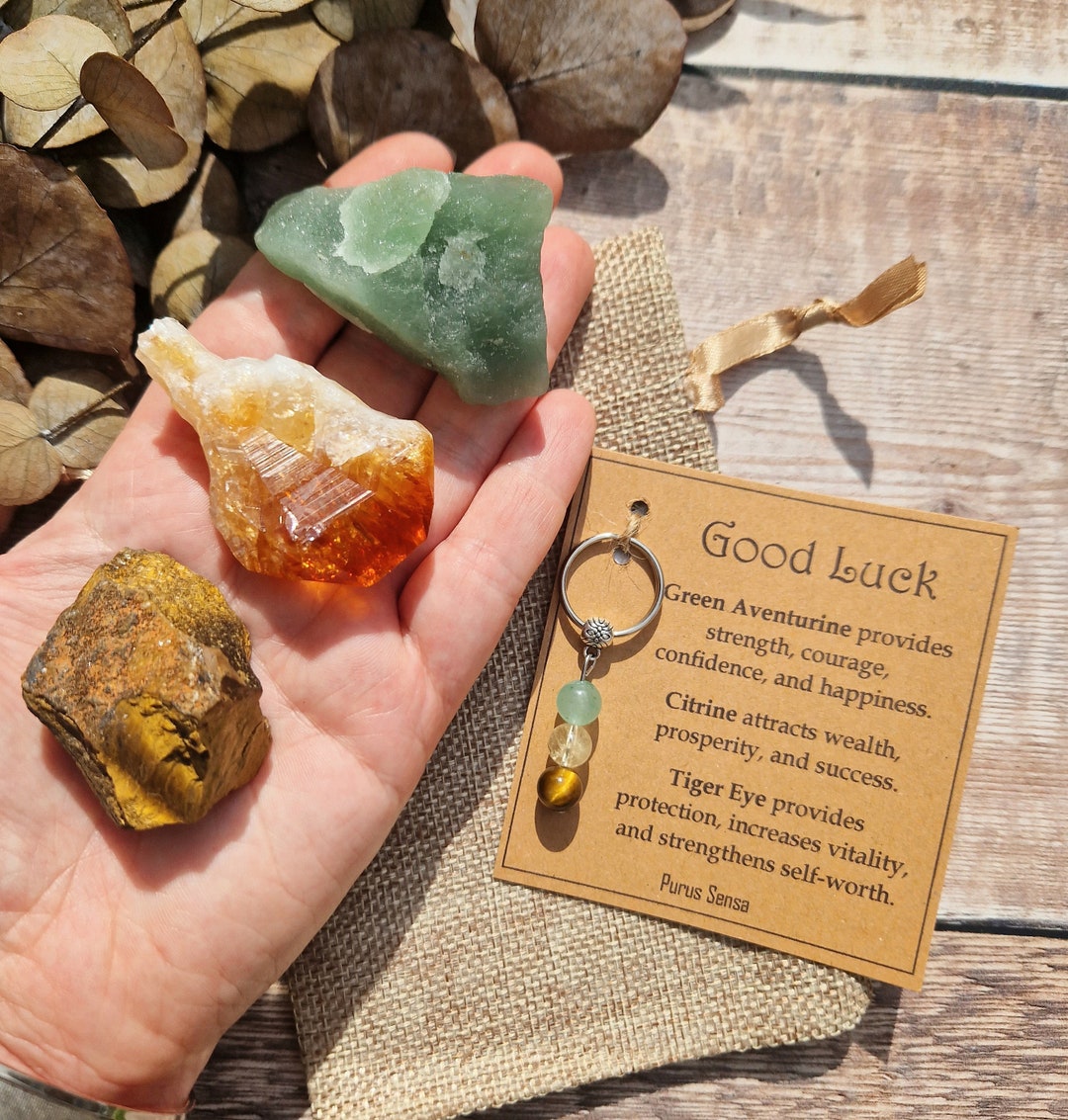 GOOD LUCK Crystal Set. Good Luck Gift. Crystals for Good Luck. Good ...