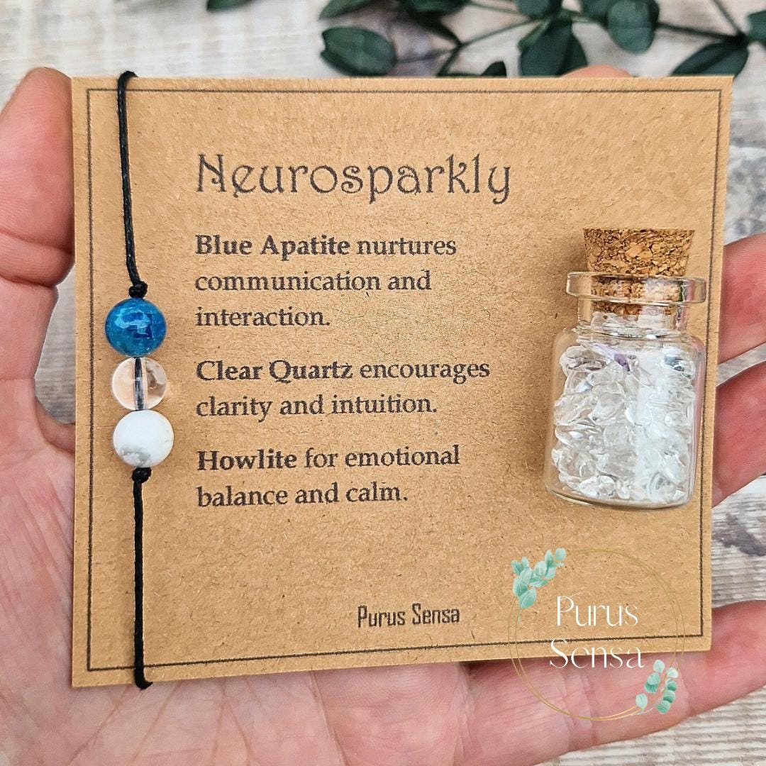 Neurodivergent. Crystal Bracelet and Wish Bottle Set for Adhd Autism ...