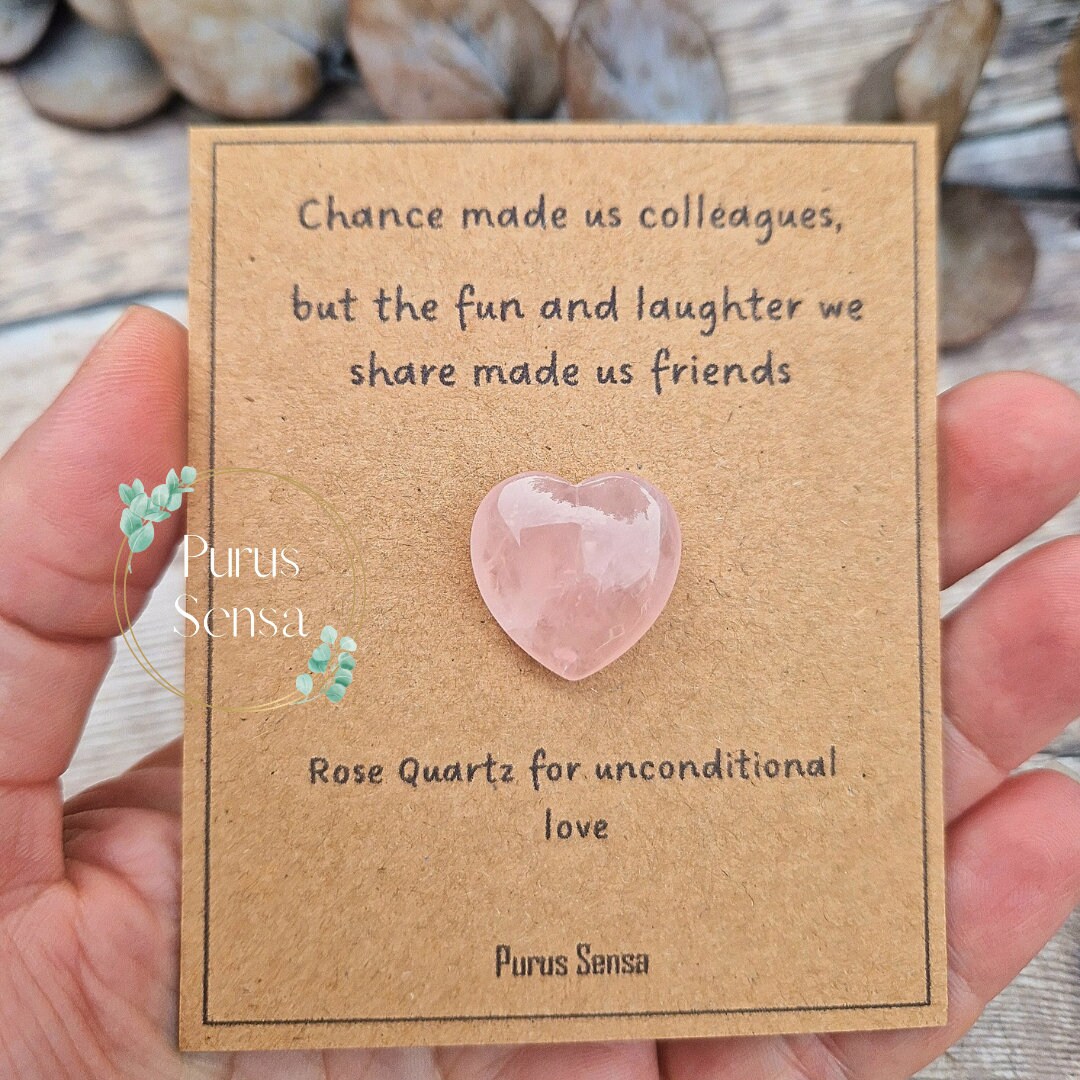 Rose Quartz Crystal Gift for Colleague. Work Bestie. Leaving Gift. New ...