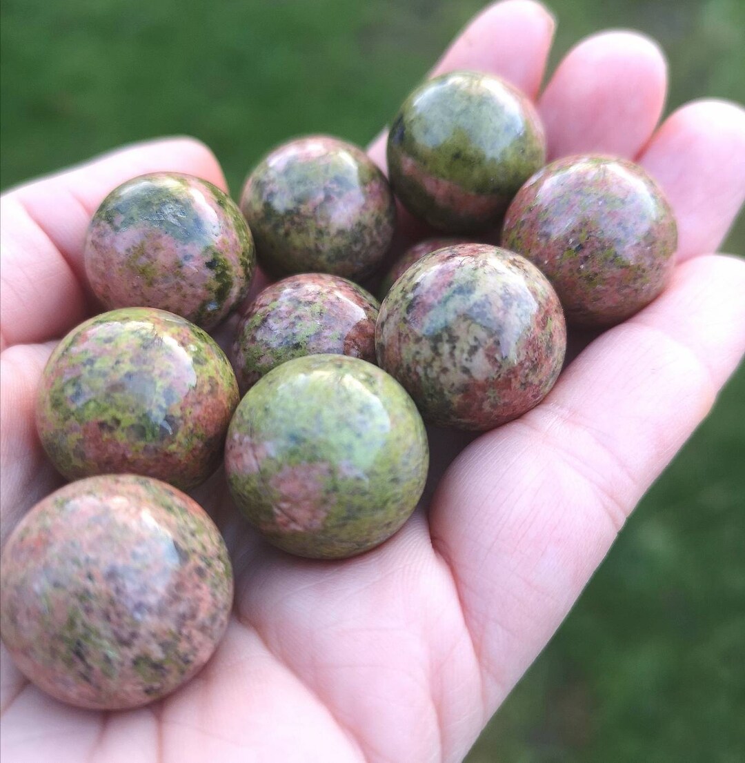 Unakite Mini Sphere. Unakite Sphere. Unakite Tumble Stone. Premium ...