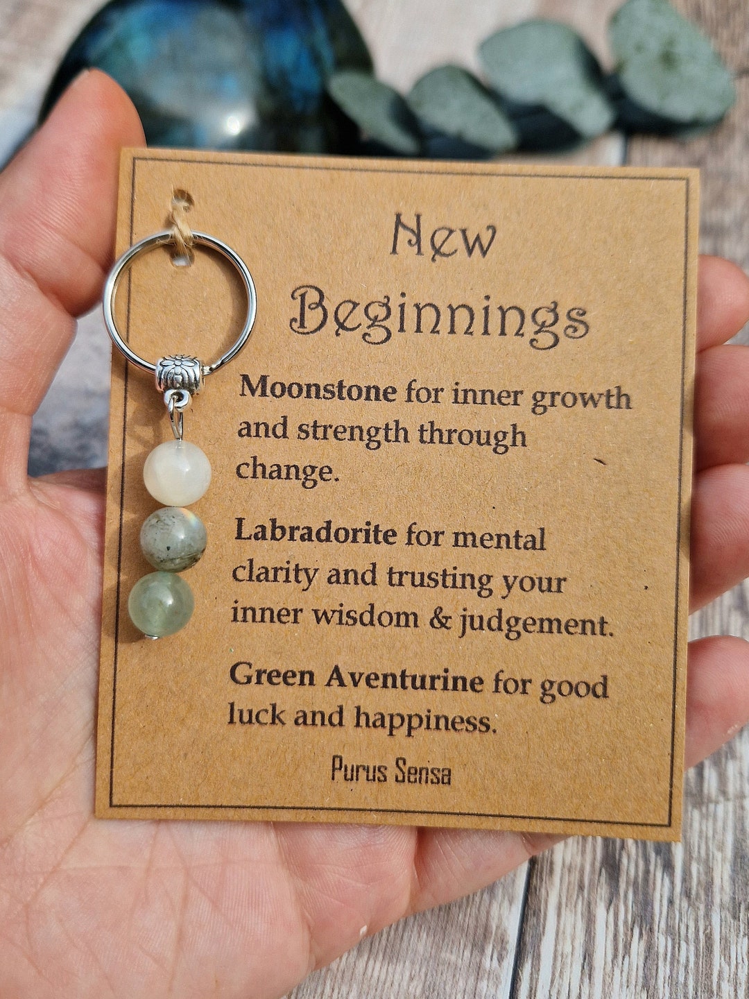 NEW BEGINNINGS. Crystal Gift for New Beginnings. Keyring .crystals for ...