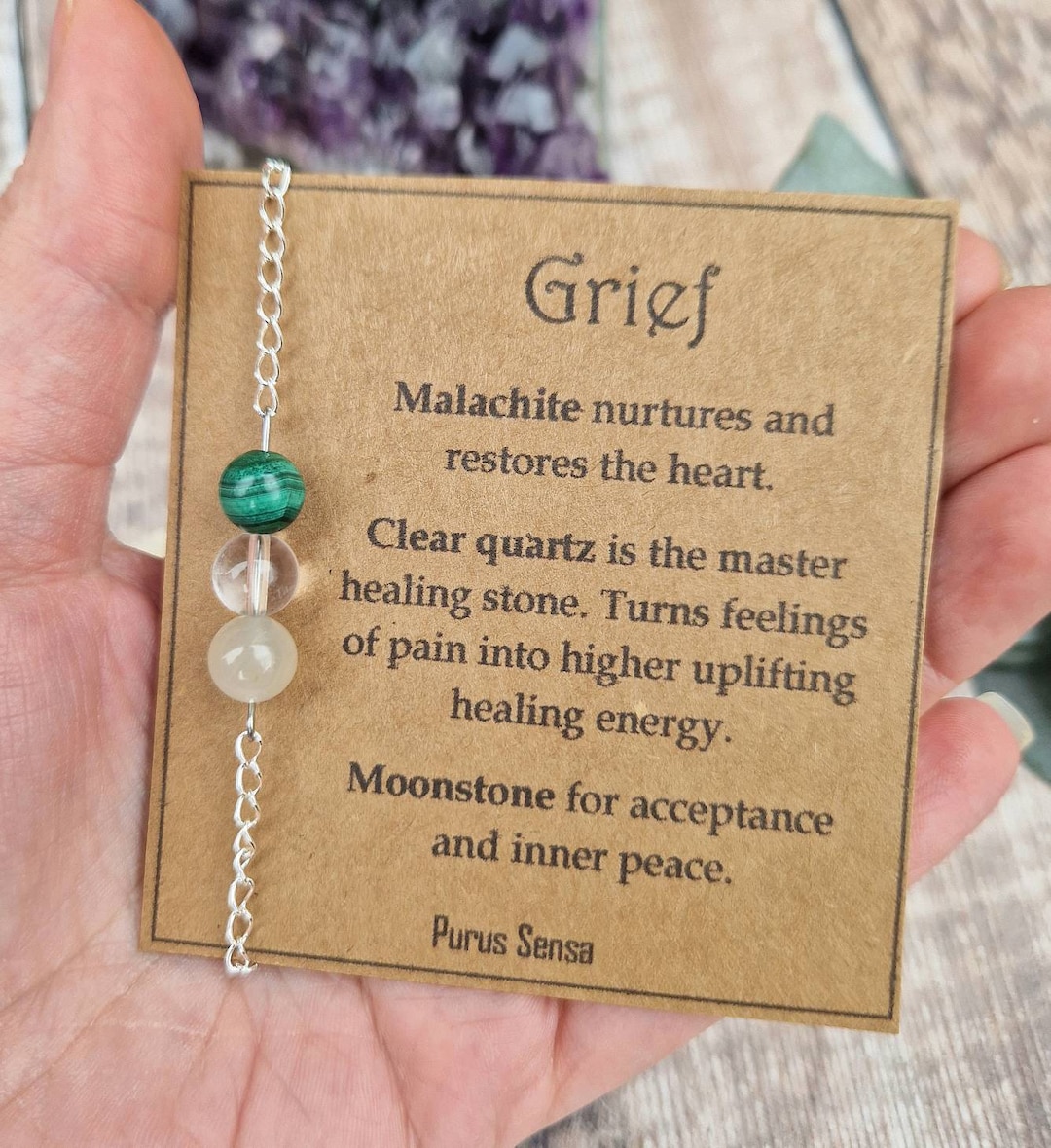 Crystal Bracelet for Grief. Gift for Grieving. Crystal Healing Bracelet ...