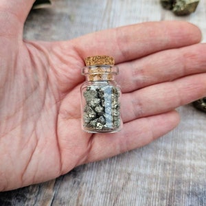 Pyrite Wish Bottle. Crystal Gift. Pyrite Gift. Crystal for Abundance ...