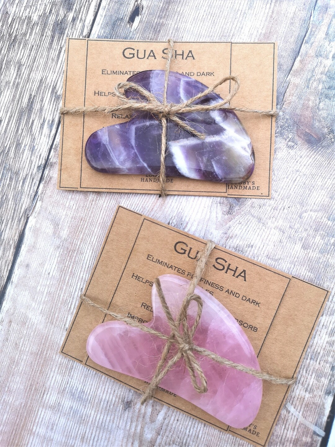 Gua Sha Gift Set. Rose Quartz Gua Sha. Dream Amethyst Gua Sha. Gift Set ...