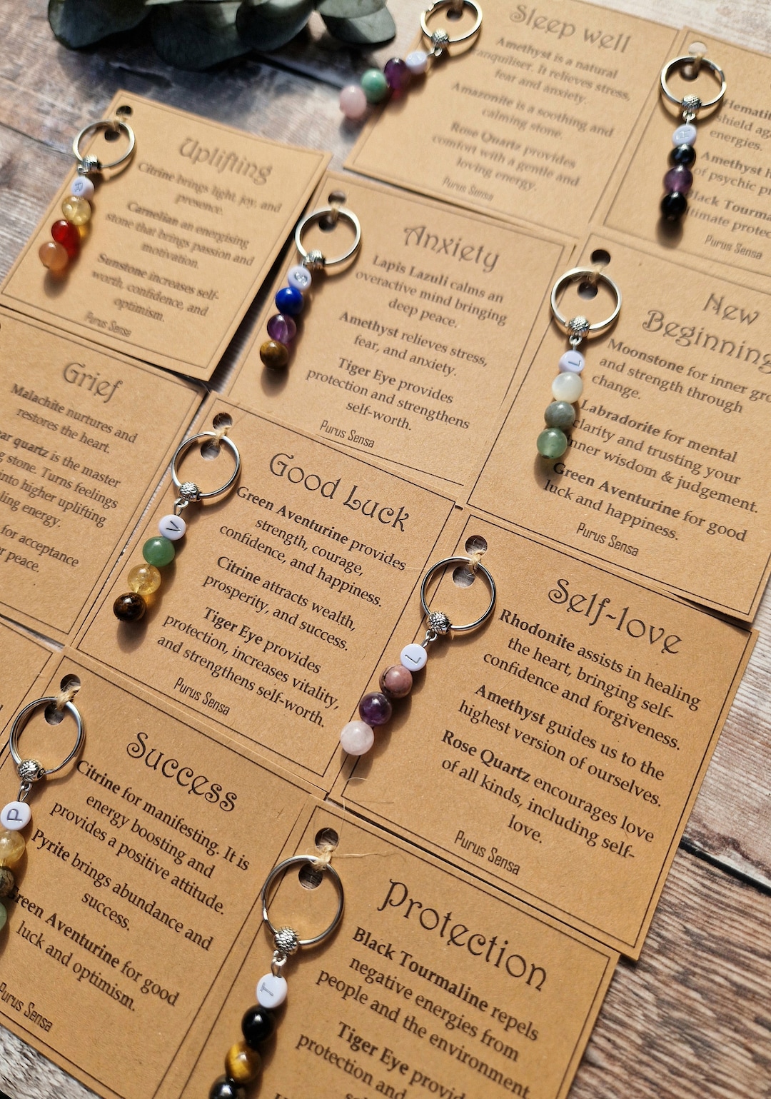 PERSONALISED Crystal Keyring. Custom Crystal Keyring. Healing Crystals ...