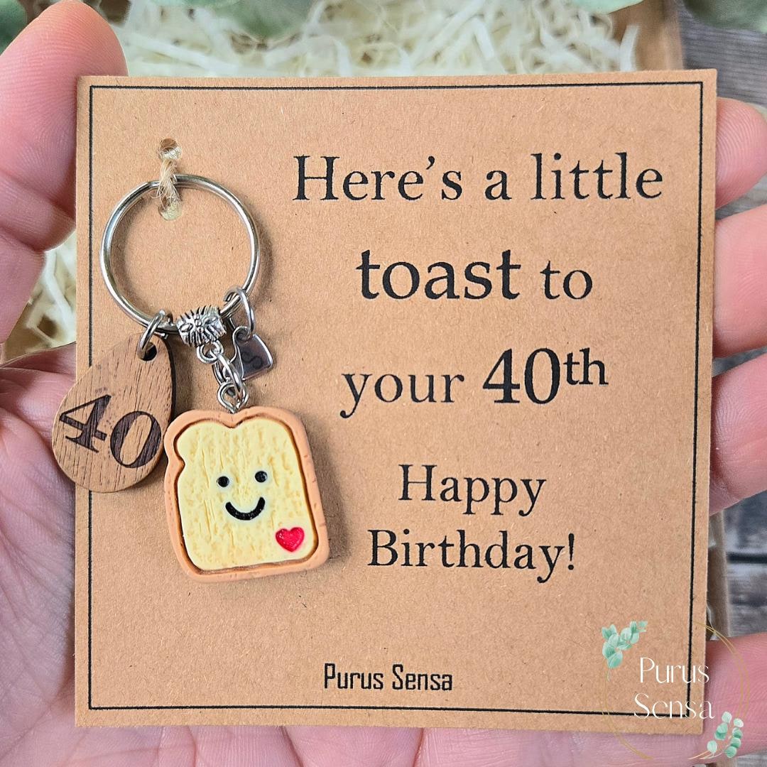 Personalized 40th Birthday Toast Keyring, Novelty Gift - Etsy UK