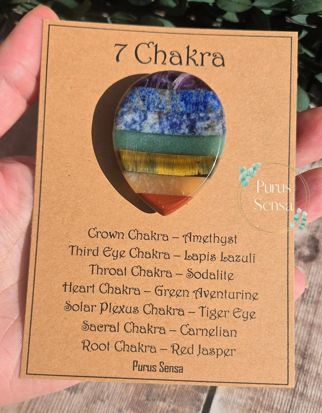 7 CHAKRA CRYSTAL. Chakra Thumb Stone. Reiki Crystal Healing. 7 Chakras ...