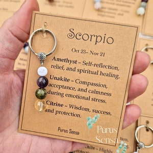 Personalised Zodiac Crystal Keyring. Zodiac Crystal Gift for Him / Her ...