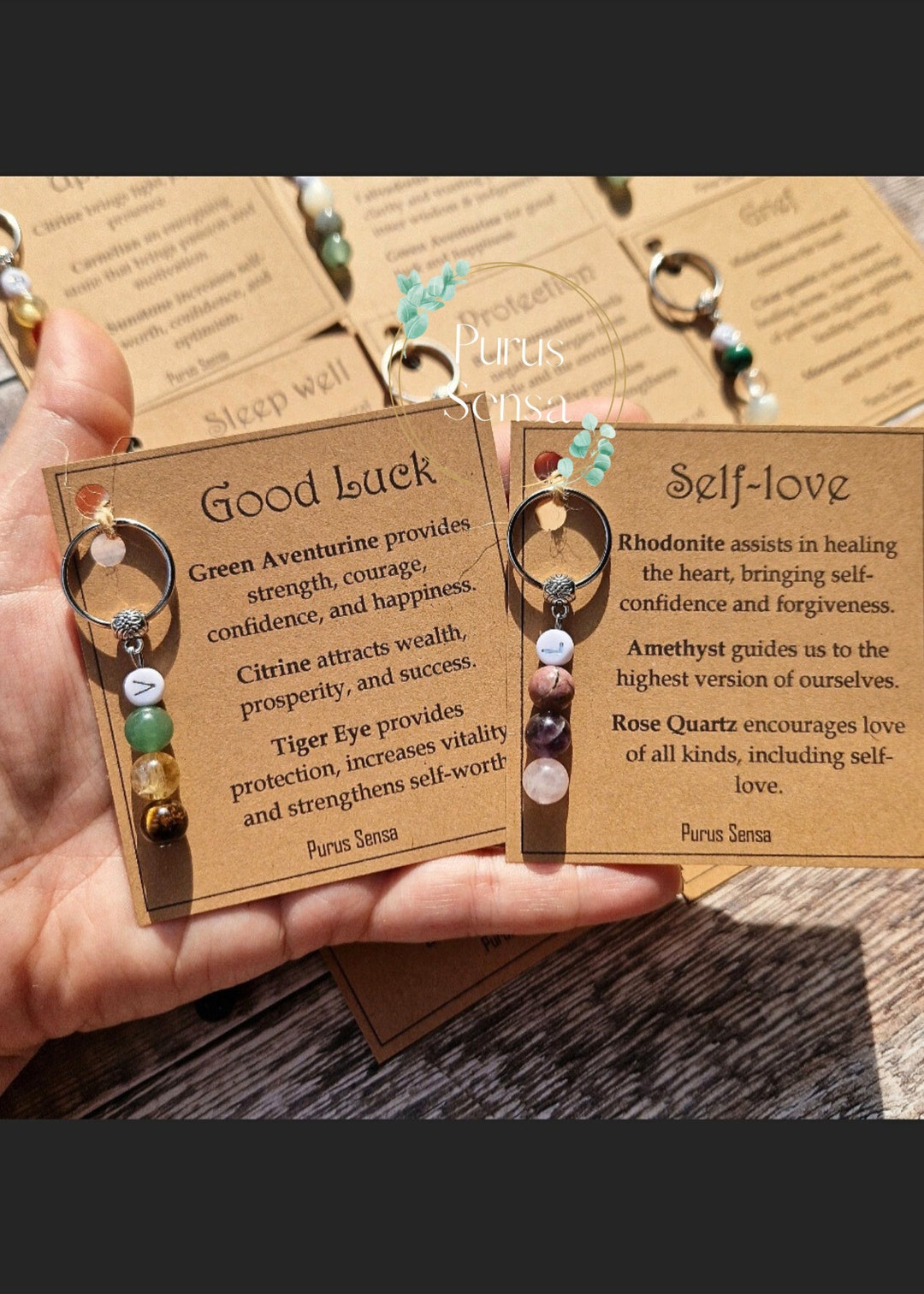 PERSONALISED Crystal Keyring. Custom Crystal Keyring. Healing Crystals ...