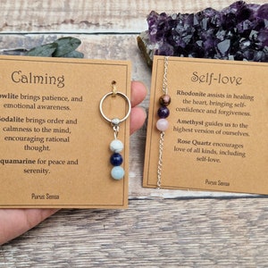 Crystal Bracelet and Keyring Set. Crystal Keyring. Gift for Protection ...