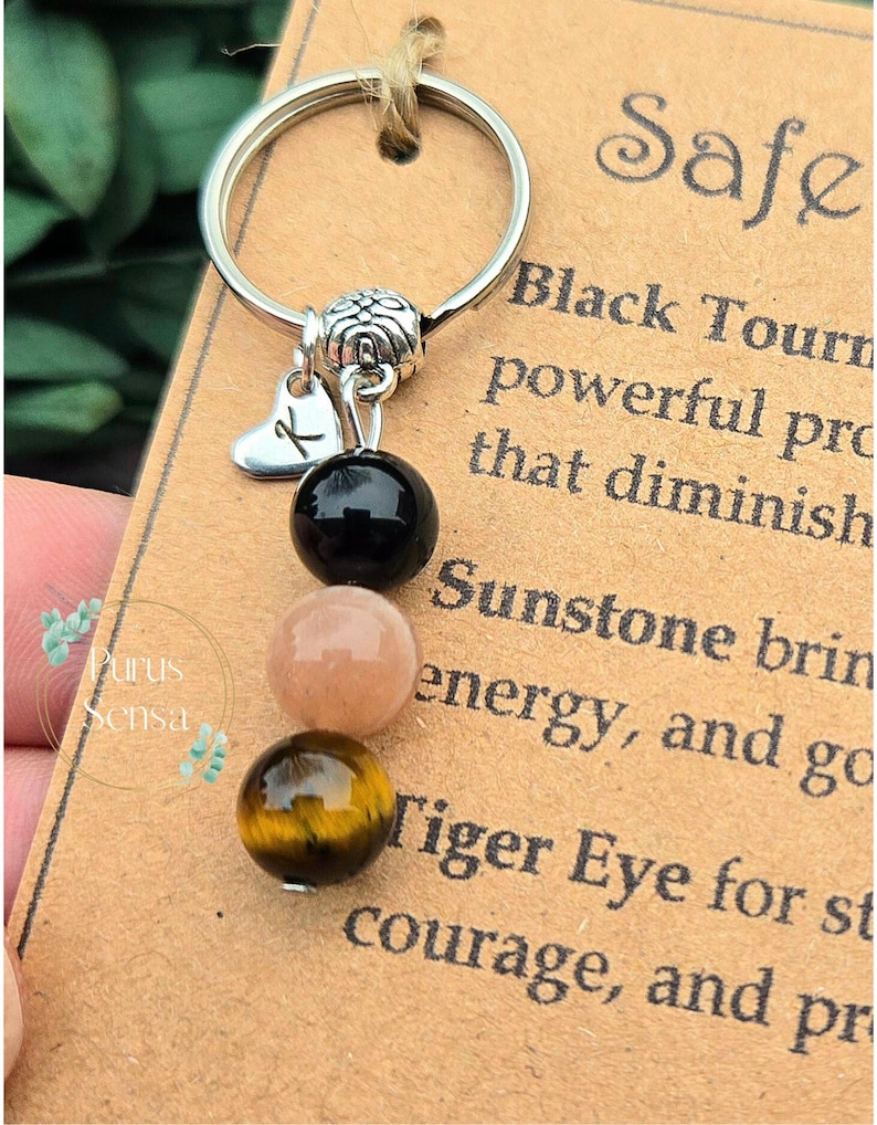 PERSONALISED Safe Travels Crystal Keyring. Crystals for Travel. Good ...