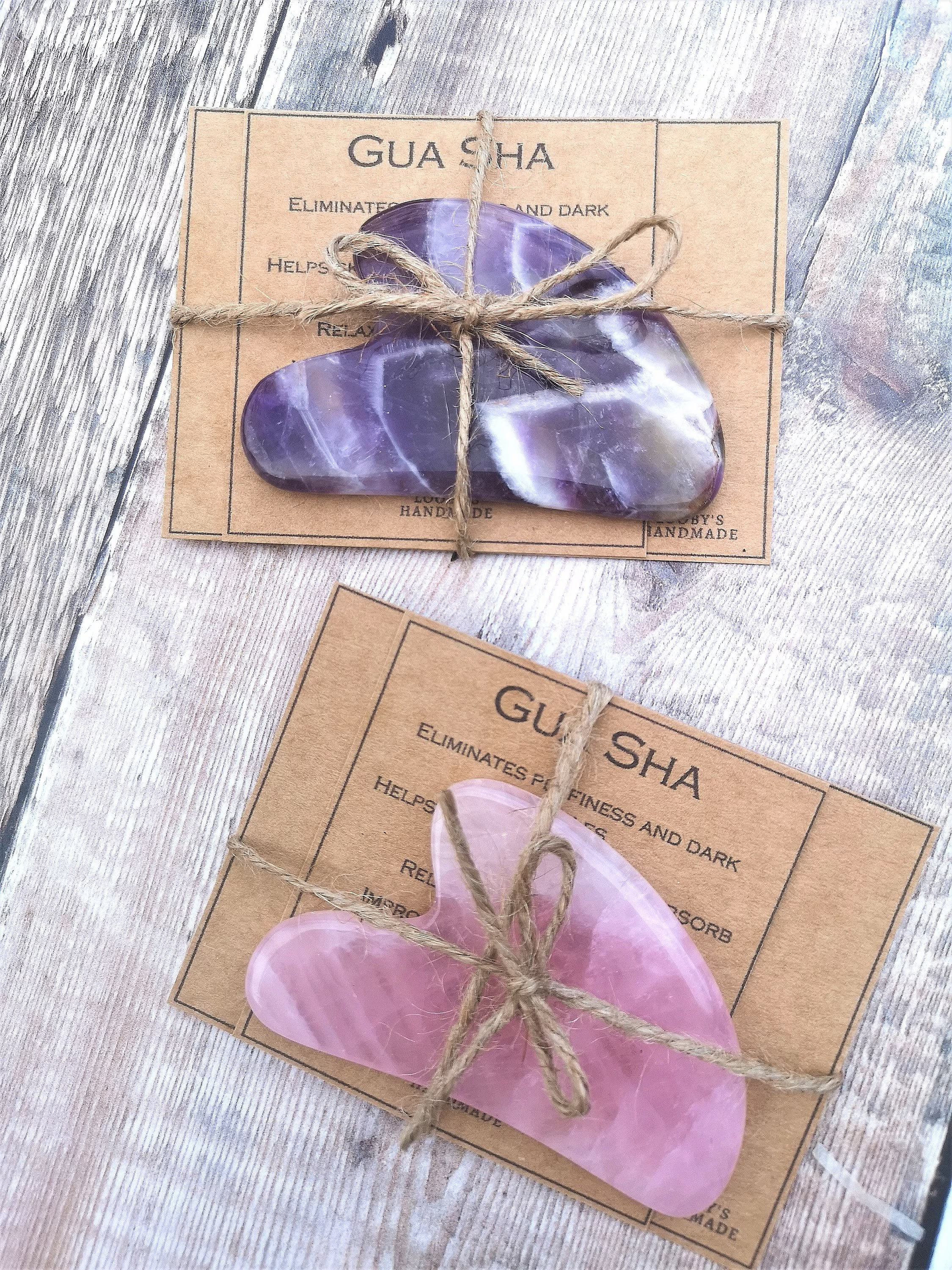 Gua Sha Gift Set. Rose Quartz Gua Sha. Dream Amethyst Gua Sha. Gift Set ...