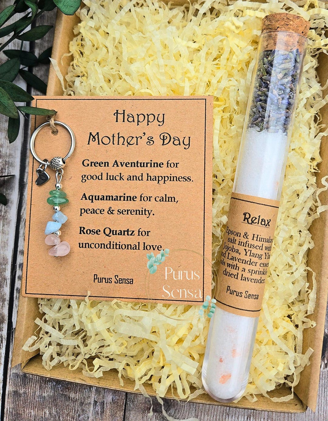 MOTHERS DAY Crystal Keyring and Bath Salt Gift Set. Gift for Mother's ...