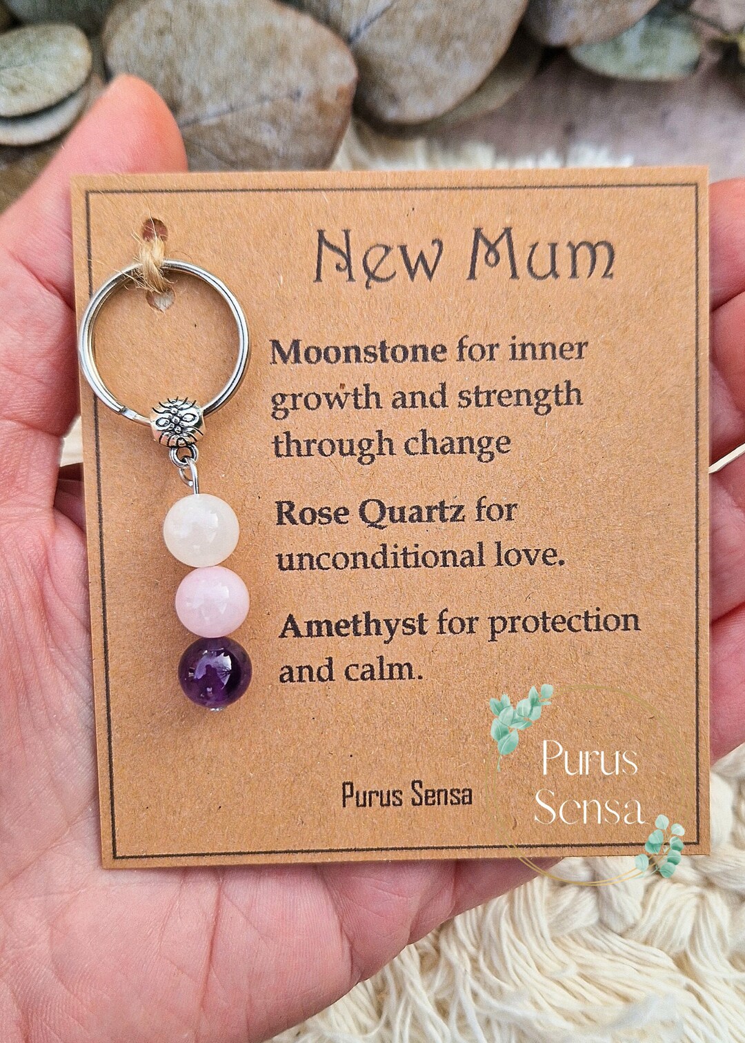 New Mum Crystal Keyring. Crystal Gift for a New Mum. Personalised ...