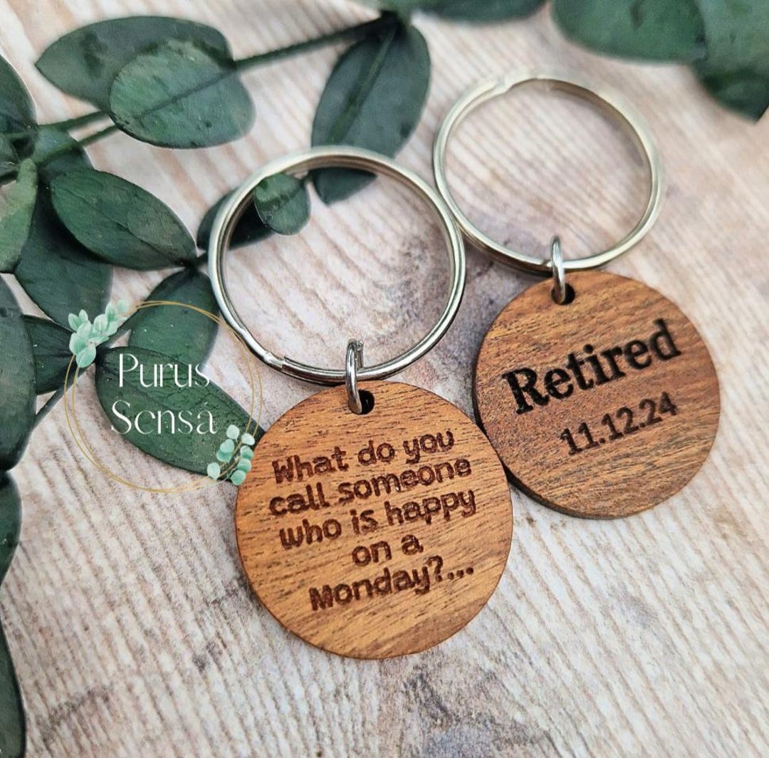 Personalised Engraved Retirement Gift. Keyring for Retirement. Retiring ...