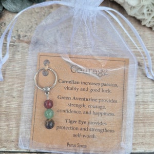 Healing Gemstone Keyring. Keychain. Crystal Keyring. for Courage / New ...