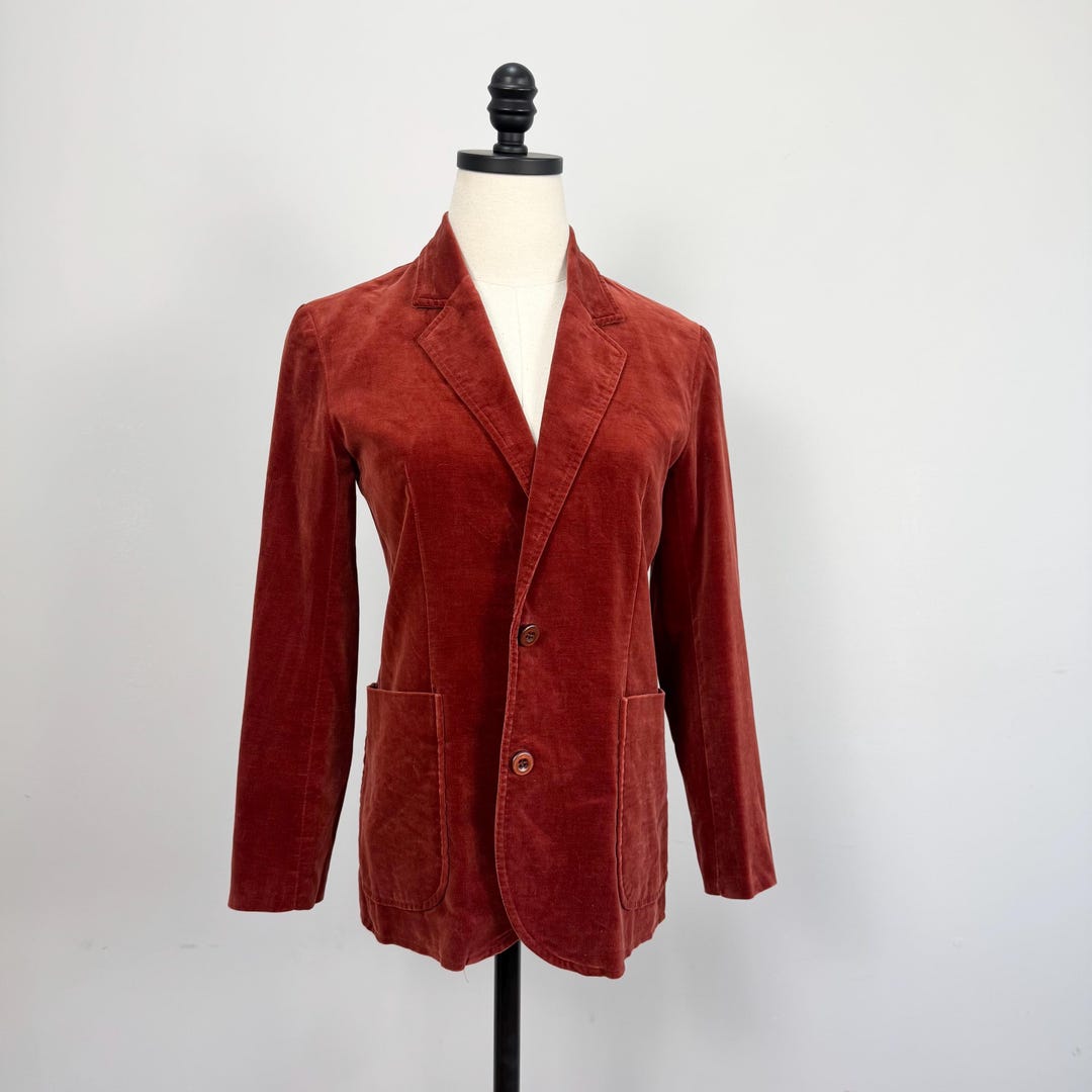 Vintage Burnt Orange Velvet Gil & Co. Blazer - Etsy