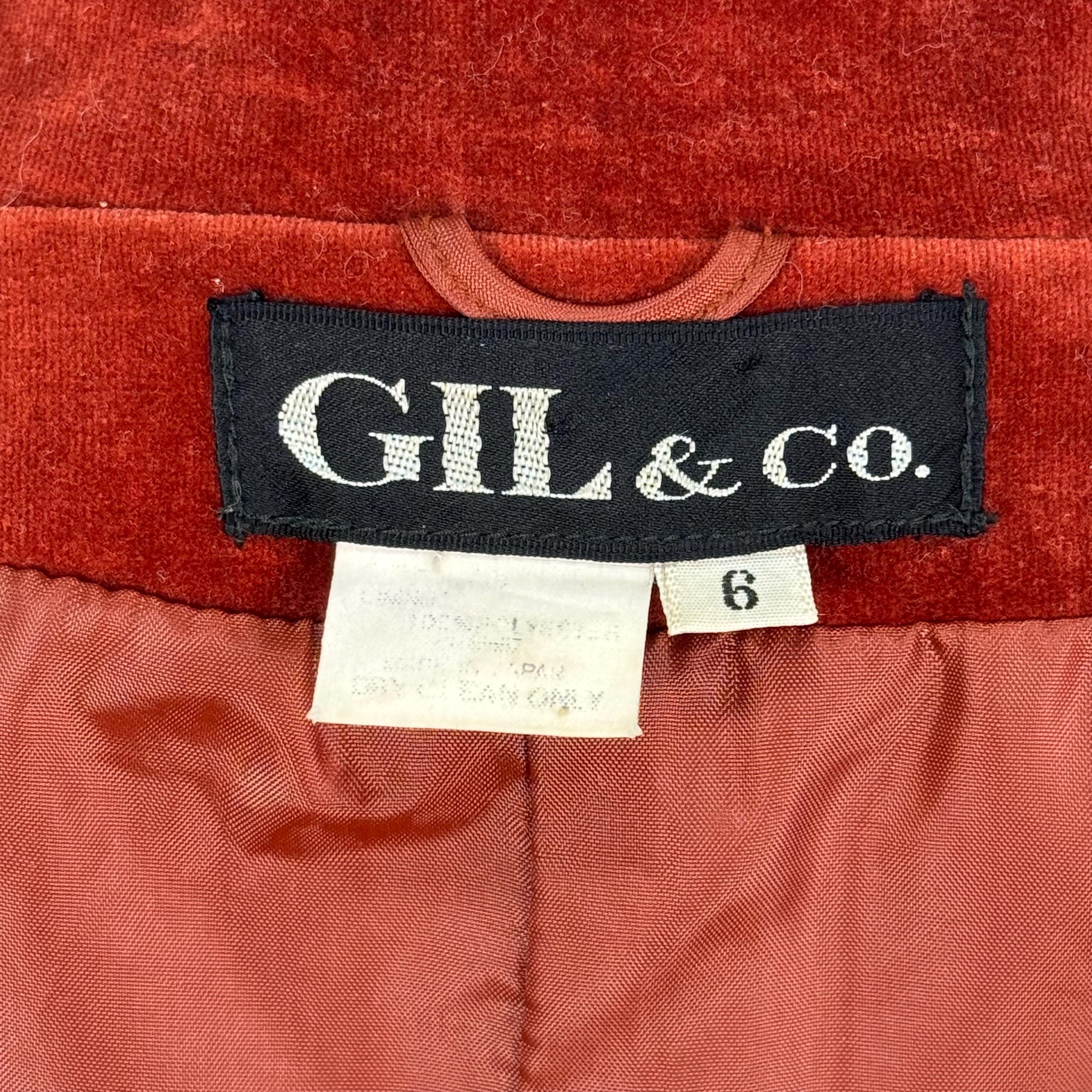 Vintage Burnt Orange Velvet Gil & Co. Blazer - Etsy