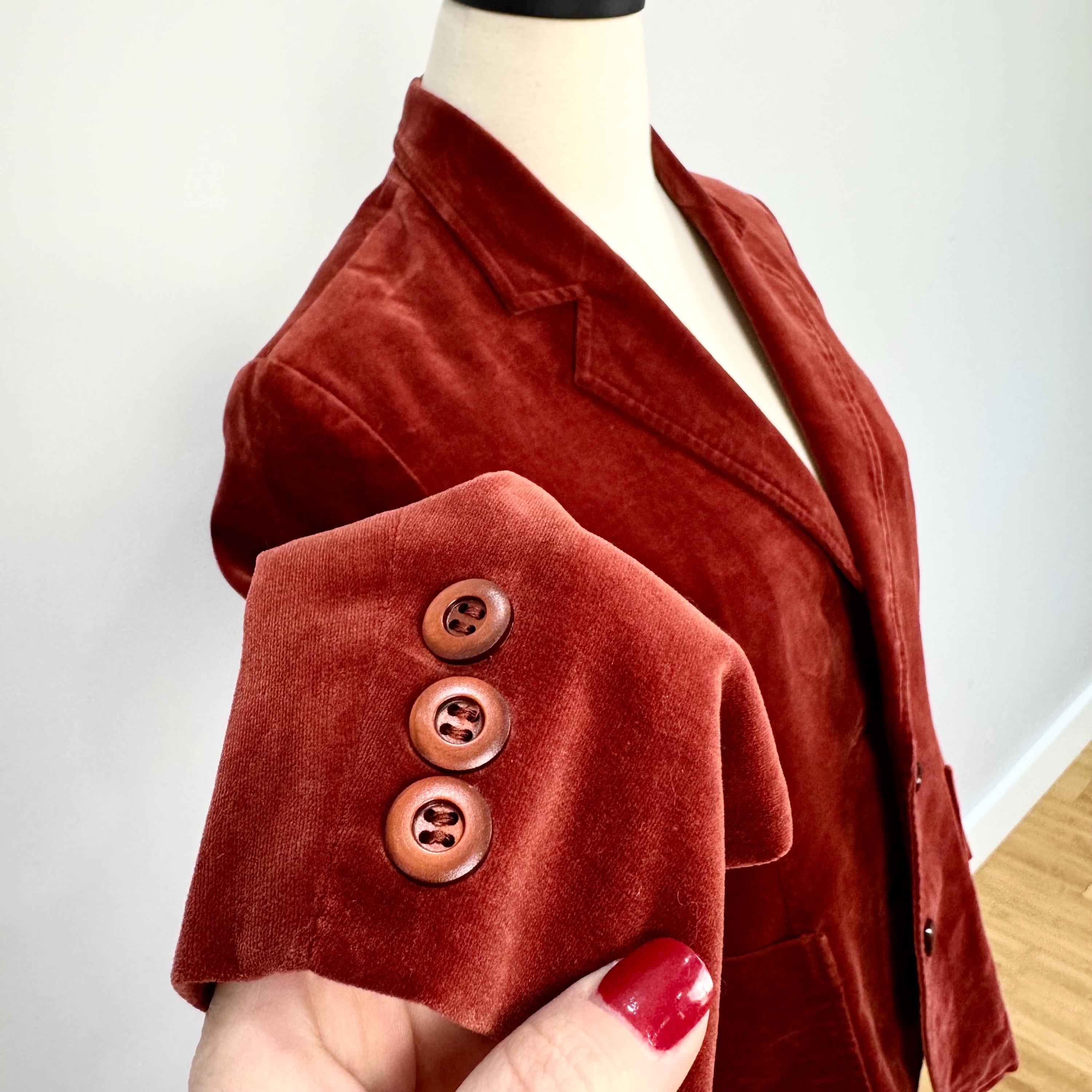 Vintage Burnt Orange Velvet Gil & Co. Blazer - Etsy