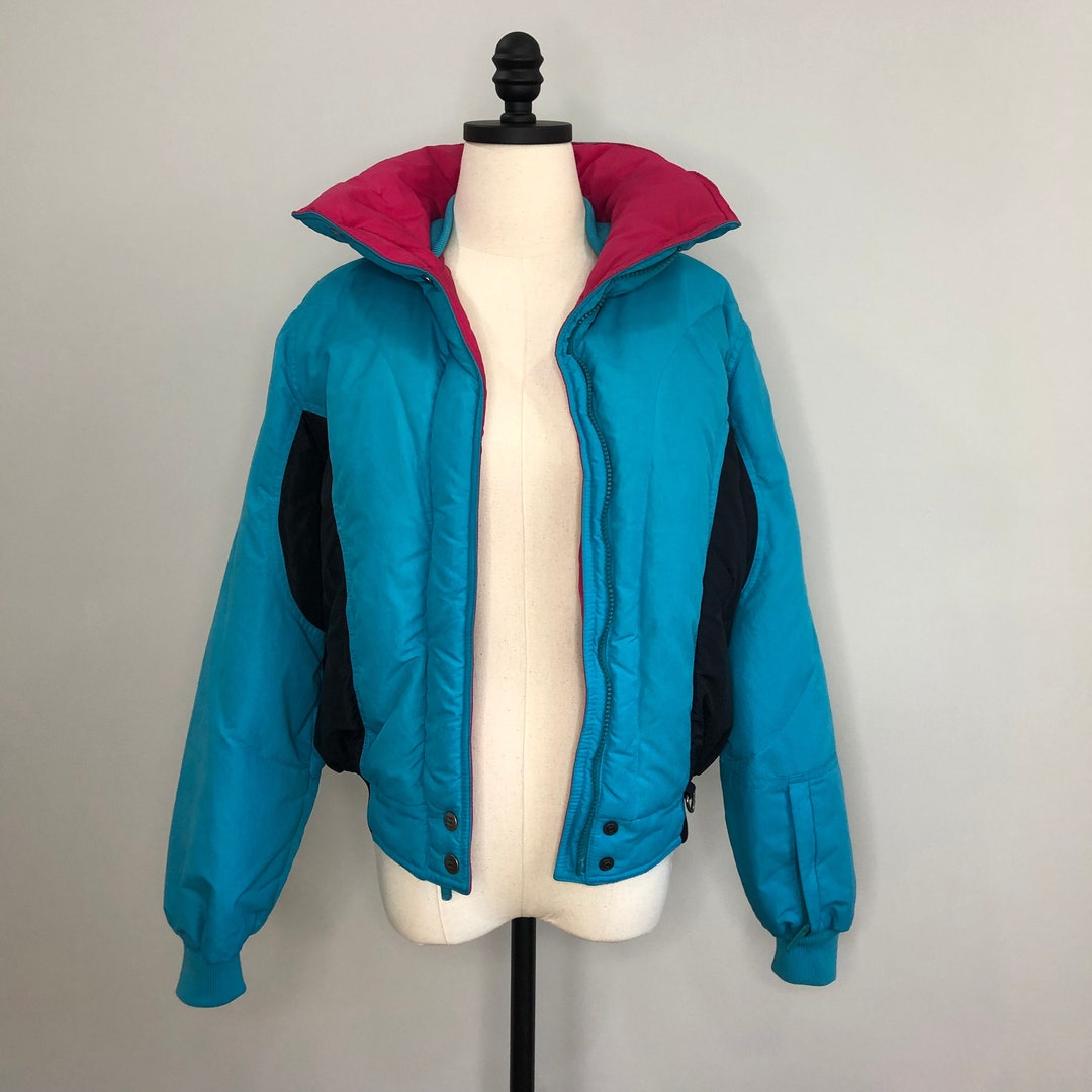 Vintage 80’s Colorblock Down Puffer Jacket - Etsy