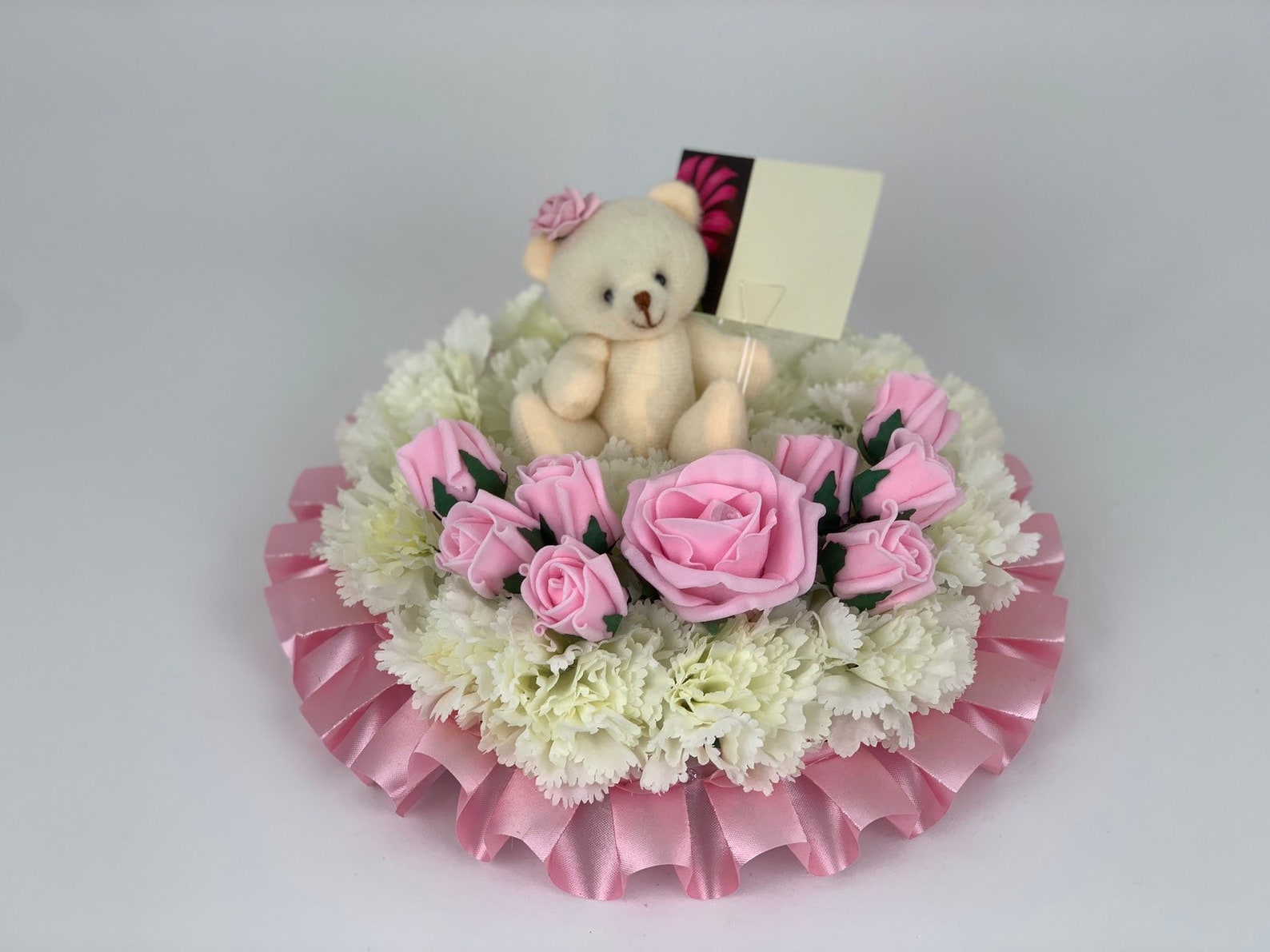 Funeral Tribute Memorial wreath teddy grave Artificial Flower | Etsy