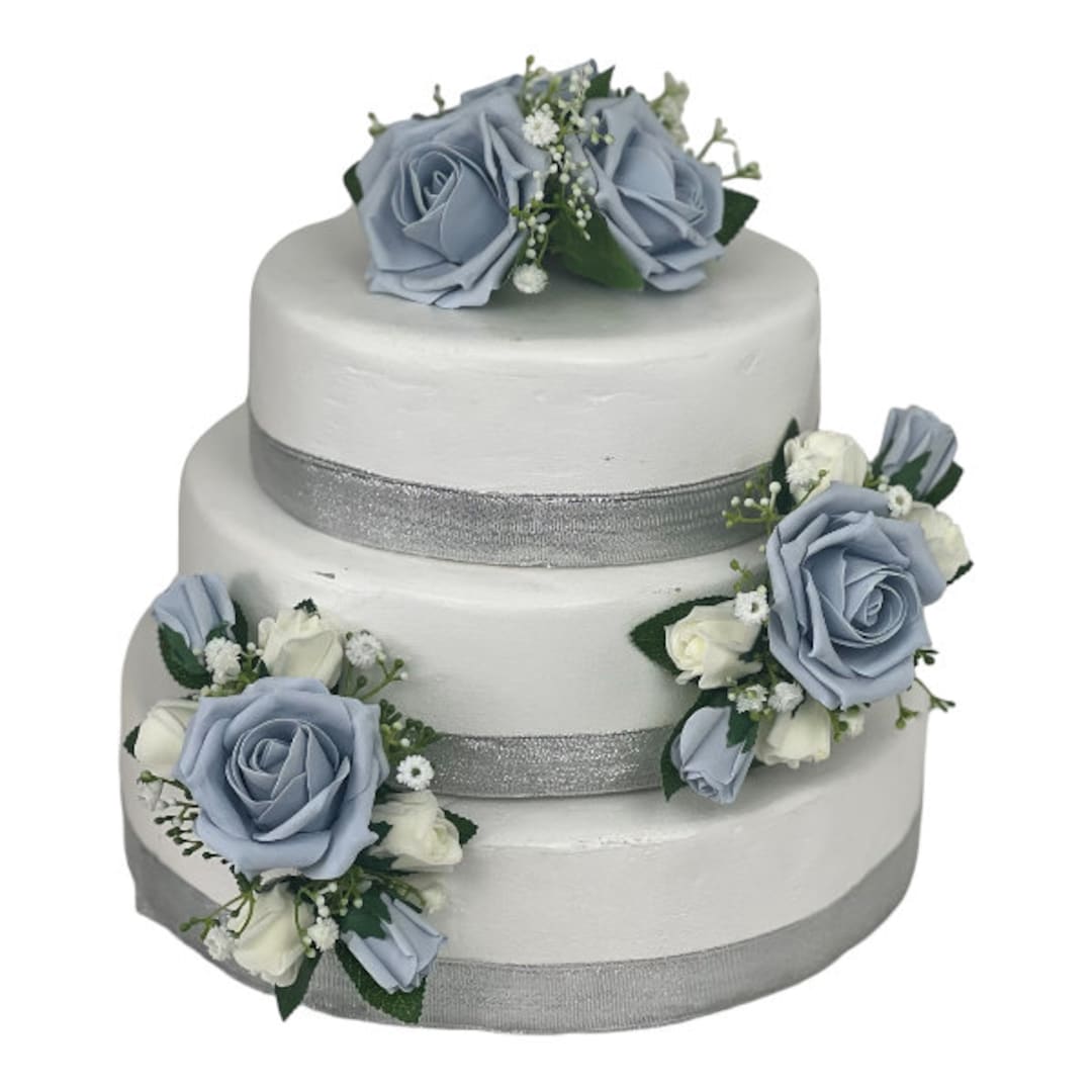 Wedding Flowers Cake Topper Roses 3 Pieces Tier Bouquets - Etsy UK