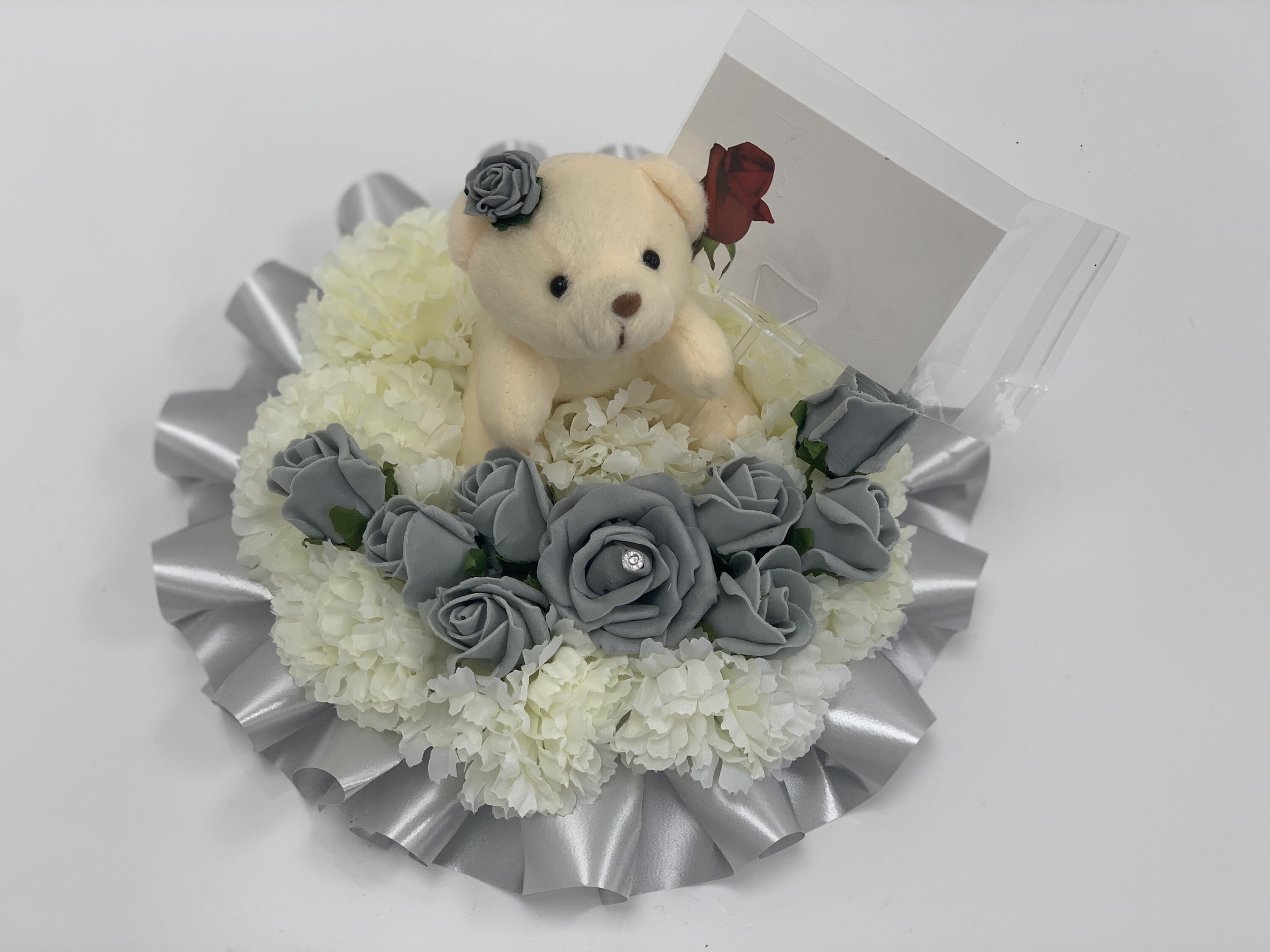 Funeral Tribute Memorial wreath teddy grave Artificial Flower | Etsy
