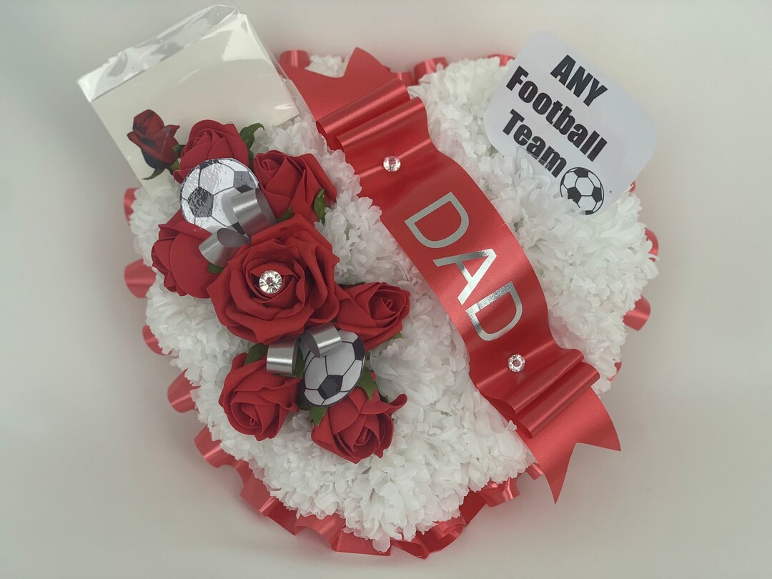 Football Wreath Funeral Tribute Memorial Flowers Heart Wreath Liverpool ...