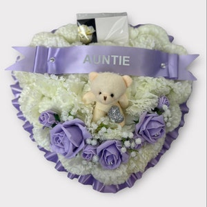 Funeral Tribute Memorial Wreath Teddy Grave Artificial Flower Round ...