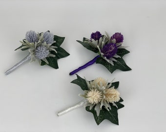 Artificial Wild Rustic Thistle Purple Buttonhole - Etsy