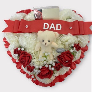 Funeral Tribute Memorial Wreath Teddy Grave Artificial Flower Round ...