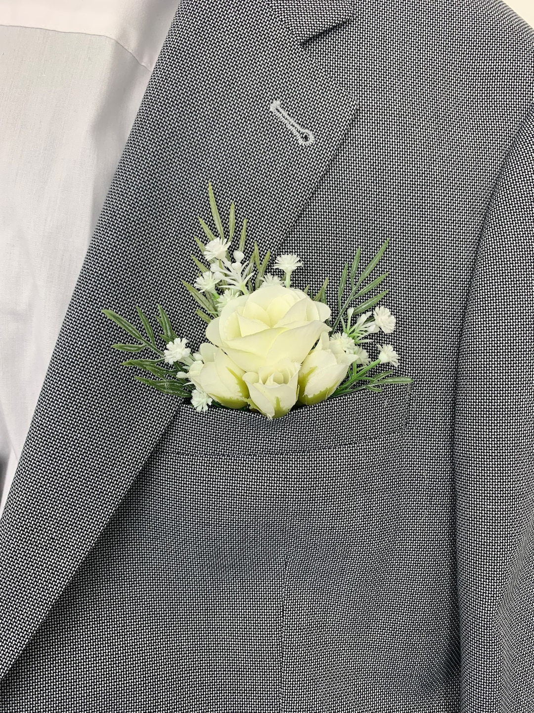 Wedding Flower Pocket Square, Buttonholes Prom Pocket Suit Flower Spray ...