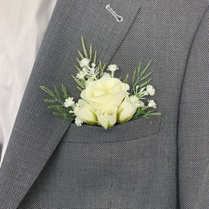 Wedding Flower Pocket Square, Buttonholes Prom Pocket Suit Flower Spray ...