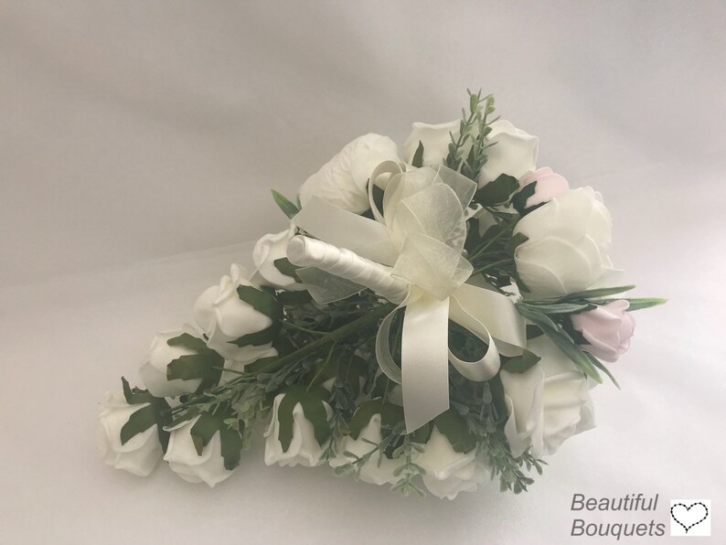 Wedding bouquets flowers sets ivory pink with peonies | Etsy