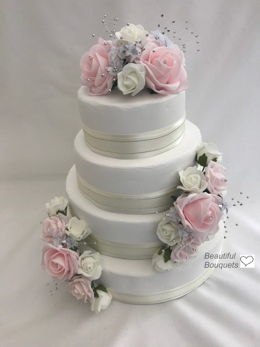 Wedding Flowers Cake Topper Roses 3 Pieces Tier - Etsy
