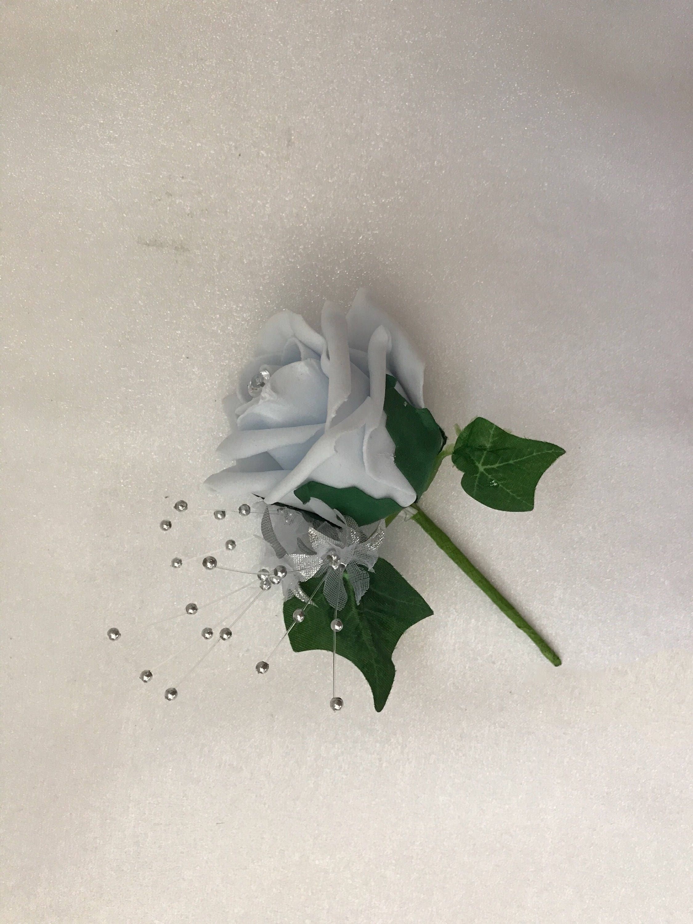 Wedding Single Buttonhole With Crystal Pin in the Rose and - Etsy UK