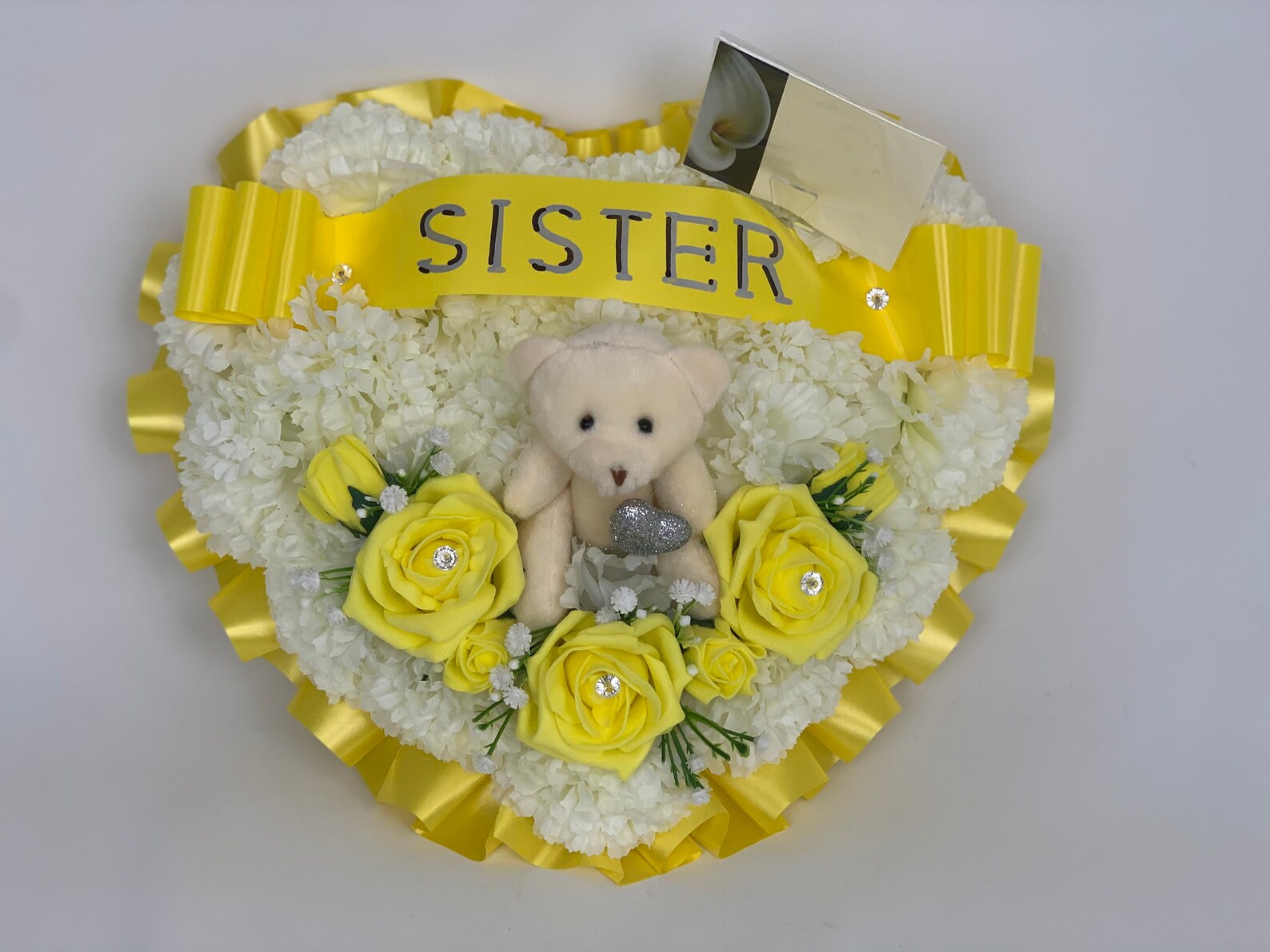 Funeral Tribute Memorial Wreath Teddy Grave Artificial Flower - Etsy UK